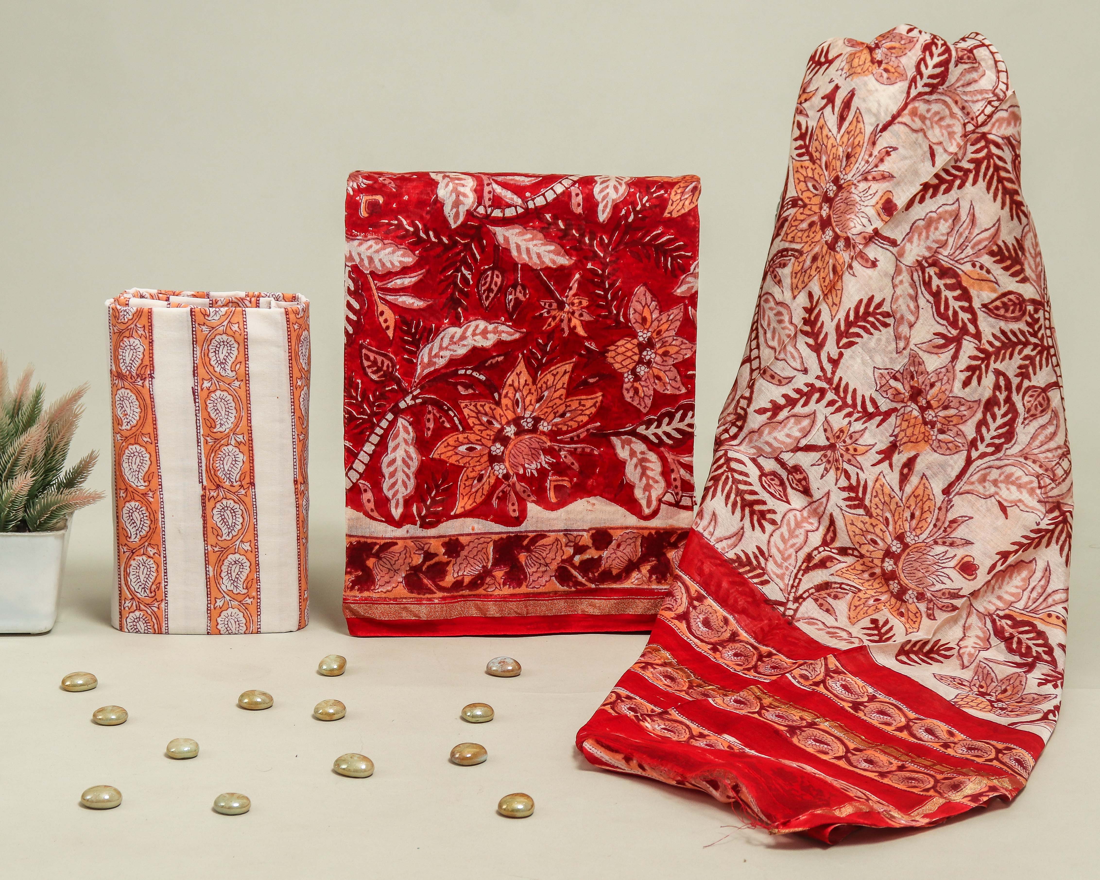 Beautiful Chanderi Silk Suits with Chanderi Silk Dupatta – thestudiobagru